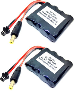 INVENTO 2Pcs 5V 500mAh Ni-cd 1.2V x 4AA Cell Rechargeable Battery Pack ...