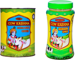 Cow Krishna Agmark Ghee-Pure and Natural Cow Ghee (1 LTR Ghee Jar and 1 ...