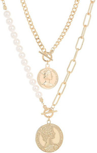 DESTINY JEWEL'S Stunnig 2 layerd pearl nd chain Pendants Necklace for ...