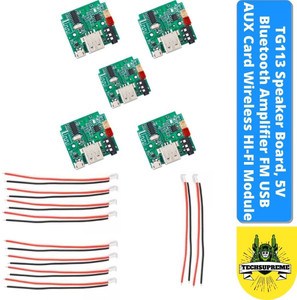 TechSupreme TG113 Speaker Board with connector , 5V Bluetooth Amplifier ...