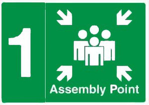 RLDigitalUnits Assembly Point 1 sign Board Emergency Sign Price in ...