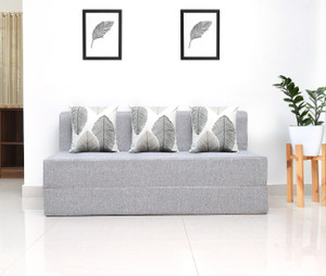 Uberlyfe 5 x 6 Ft Premium Jute -Sofa Cum Bed with 3 Cushions(Threadbare ...