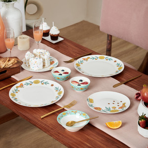 chumbak Pack of 7 Bone China Cottage Dinner Set Dinner Set Price in ...