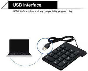 VibeX Mini Number Pad Digital Keyboard Wired USB Numeric Keypad-X13 ...