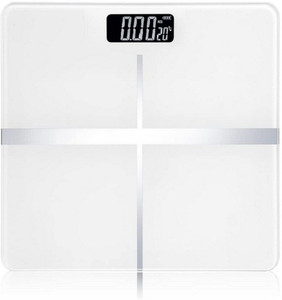 ELITEHOME White Extra Thick Tempered Glass Weight Scale with LCD ...