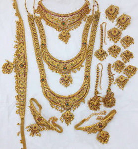 JANAVI Alloy Gold-plated Gold Jewellery Set Price in India - Buy JANAVI ...