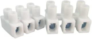 POWER CONNECT 3 Way Terminal Strip Screw Terminal Barrier Block White ...