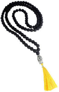 NIVARAN Buddha Black Rudraksha Mala (Lord Buddha as Sumeru Bead) Wood ...