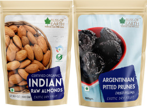 Bliss of Earth Indian 500gm Almonds Badam + 500 Argentina Pitted Prunes ...