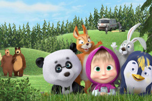 Kids Cartoon "Masha And The Bear" Wall Poster|Cute Cartoon Poster For ...