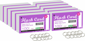 greencom (1000 ) Index Flash Cards, Blank Index Cards 3" x 5", 220 GSM ...