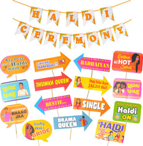 Party Decorz Haldi Ceremony Photo Booth Party Props And Banner Combo ...
