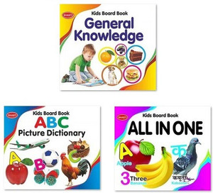 Kids Board Book - Set Of 3 (General Knowledge, ABC Picture Dictionary ...