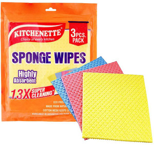 Kitchenette Highly Absorbent Washable Cotton Sponge Wipes for Kitchen ...