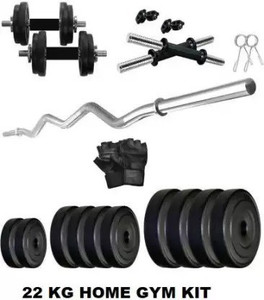 GYM BANDITS 22 KGPVC COMBO HOME GYM KIT FOR MEN AND WOMEN GYM GLOVES ...