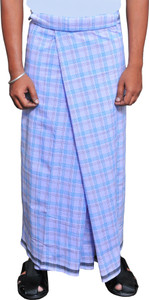 RETRO Checkered Light Blue Lungi Price in India - Buy RETRO Checkered ...