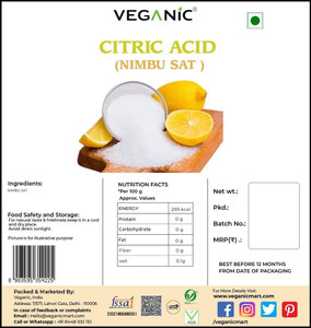 Veganic Citric Acid | Nimbu Sat | Lemon Salt (Premium), 200 g Price in ...