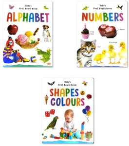Baby's First Board Book - Set Of 3 - Alphabets,Numbers,Shapes & Colours ...