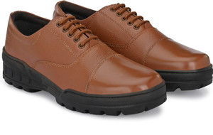 Indiyan Knights Tactical Lace-Up Square Toe Police Shoes for Commando ...