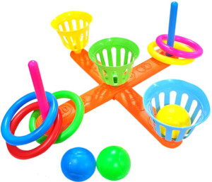 IndusBay 2 in 1 Ring Toss and Ball Catching Ring Throw Target Game with ...