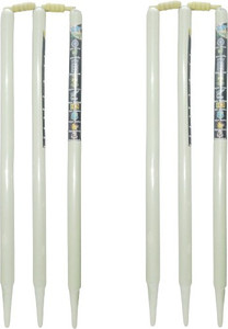 VSsport Heavy Duty Strong wooden cricket stump White color with 4 bails ...