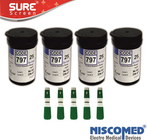 NISCOMED Sure screen Test Glucose (No Glucometer) 100 Round Blood ...