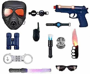 KITI KITTZ Police Gun Toy Set for Kids Boys , 12 Piece Police Toys ...