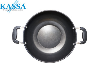 kassa Non stick Kadhai Blue Induction Bottom Non-Stick Coated Cookware ...