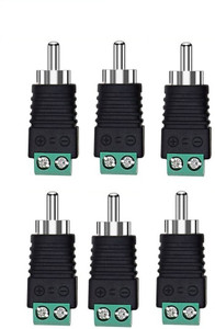 ATEKT RCA to AV Screw Terminal Connector, RCA Male Plug pack of 6 RCA ...