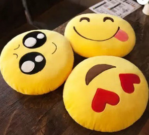 CLUEDEAL Velvet Fabric Soft Toys Emoji & Smiley Cushion 12*12 Inch - 30 ...