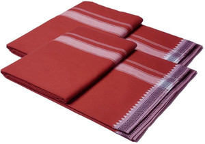 Mr.Lungi Kavi Kerala Dhotis With White Border Solid Men Dhoti - Buy Mr ...