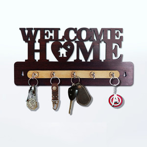 Phirki Studio Beautiful Design Welcome Home MDF Wooden Key Hanger Wall ...