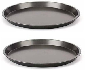 SKYEEL Pizza Pan(Tray)/Pizza Baking Mould/Non-Stick Carbon Steel/ 2 PCS ...