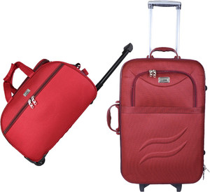 VIDHI Suitcase Combo Set Pack of 2(24" Suitcase Trolley,20" Duffel ...