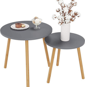 Furniture Hub Nesting Coffee End Tables Round Side Table for Living ...