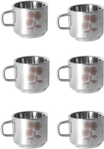Vikas Metal Pack of 6 Stainless Steel Stainless Steel Double Wall ...