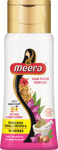 Meera Anti-Dandruff 2in1 Hairwash powder with Small onion and fenugreek ...