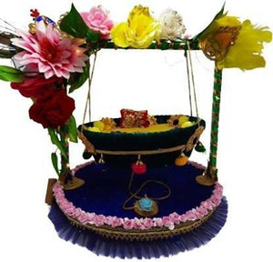 Kanha Bal Gopal ji flower design Jhula size L 5 to 6 Jhula Price in ...