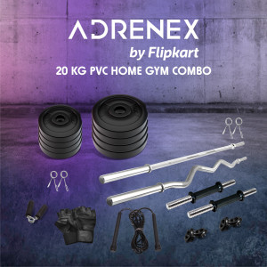 Adrenex by Flipkart 20 kg PVC COMBO 343-WB Home Gym Combo Price in ...