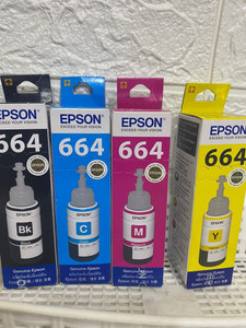ORIGNL EPSON 664 INK FOR L485 Printer Black + Tri Color Combo Pack Ink ...