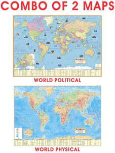 World poltical world physical map Paper Print - Educational posters in ...