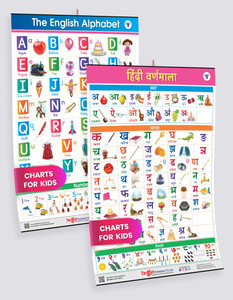 Kids Learning Wall Chart | English Alphabet And Hindi Alphabet Charts ...