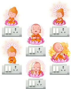 Art Kafe 13 cm Gautam Buddha Switchboard Sticker Self Adhesive Sticker ...