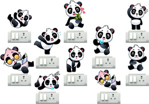 Design Zoo 13 cm Moods of Panda Switchboard Sticker Self Adhesive ...