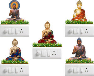 DivineDesigns 13 cm Gautam Buddha Sticker Self Adhesive Sticker Price ...