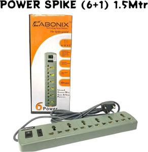 BIGGEAR Cabonix Spike Power extension (6+1) surge protector with 1.5mtr ...