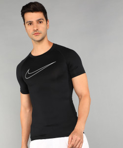 NIKE Solid Men Round Neck Black T-Shirt - Buy NIKE Solid Men Round Neck ...
