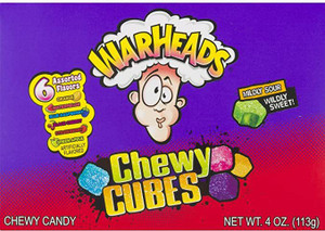 Warheads Sour sweety and fruity chewy candy cubes Mildly Sour Wildly ...