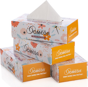 OMEGA Super Soft, Super Absorbent & 100% Pure, 2Ply Facial Dry Tissue ...