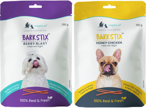 Wiggles Barkstix Dog Treats for Adult Puppies (Berry Blast & Honey ...